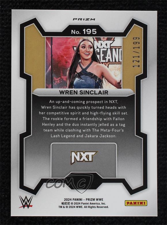 2024 Panini Prizm WWE Premium Box Set Prizm 121/199 Wren Sinclair #195 ...
