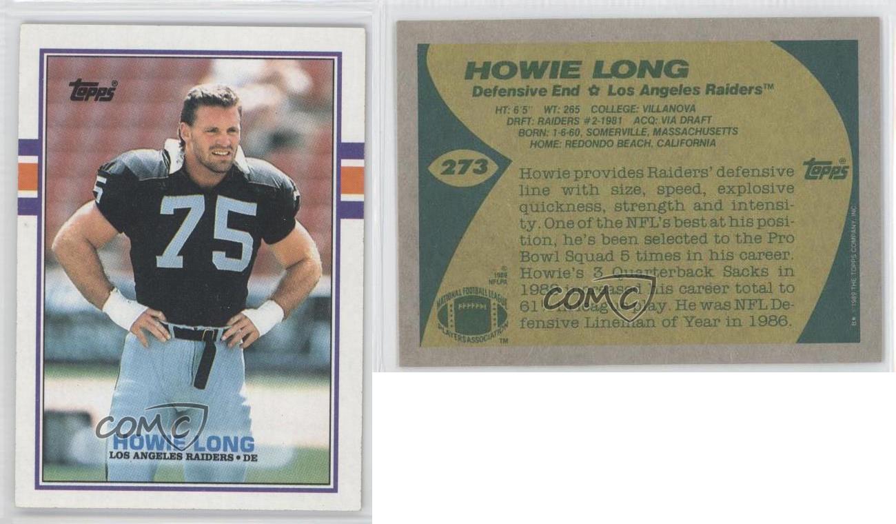 1989 Topps #273 Howie Long Los Angeles Raiders Football Card | eBay
