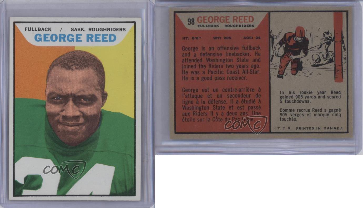 1965 Topps CFL #98 George Reed Saskatchewan Roughriders (CFL) Football ...