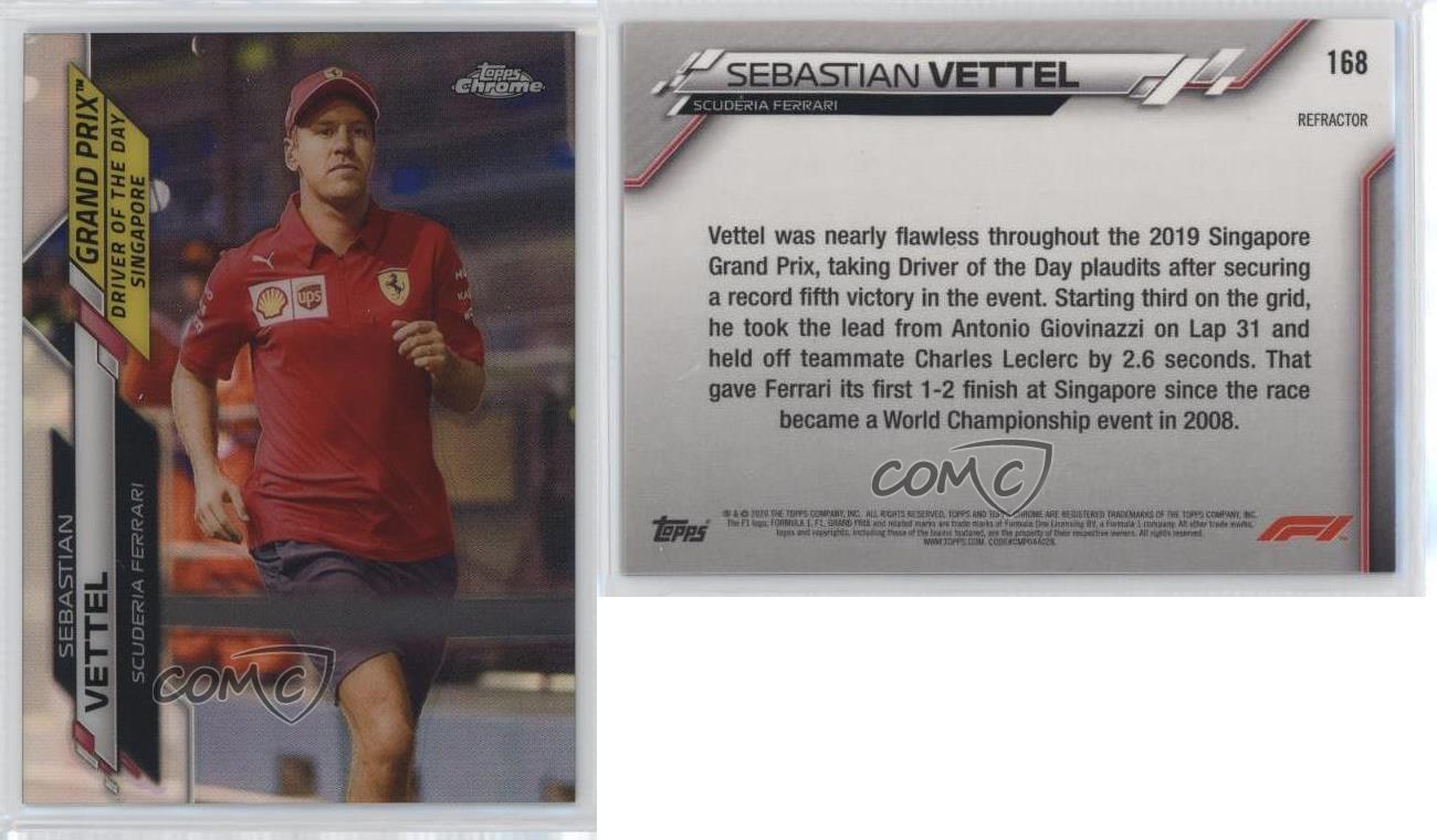 2020 Topps Chrome Formula 1 Refractor Sebastian Vettel #168 2020 Topps Chrome Formula 1 Refractor Sebastian Vettel #168