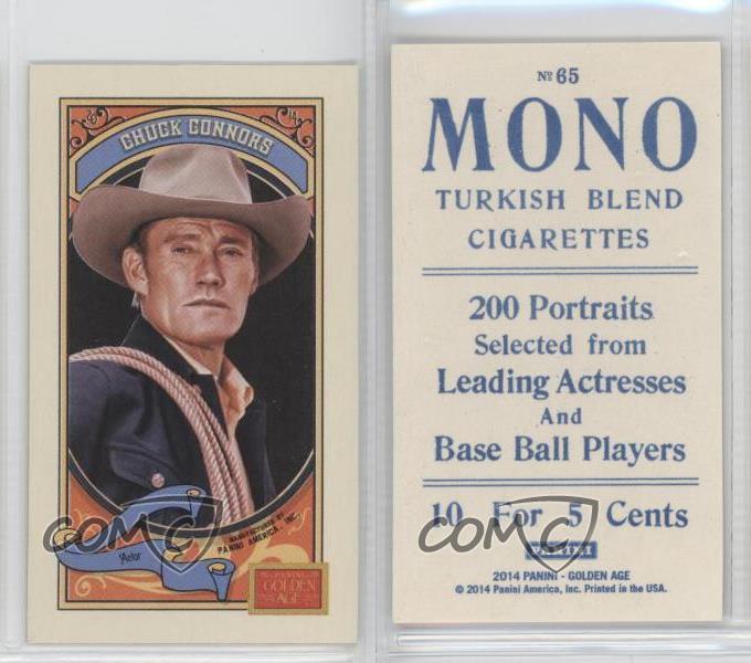 2014 Panini Golden Age Mini MONO Blue Back 65 Chuck Connors Rookie ...