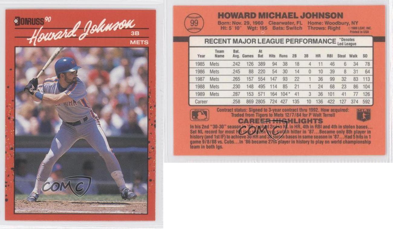 1990 Donruss #99 Howard Johnson New York Mets Baseball Card | eBay 1990 Donruss #99 Howard Johnson New York Mets Baseball Card | eBay