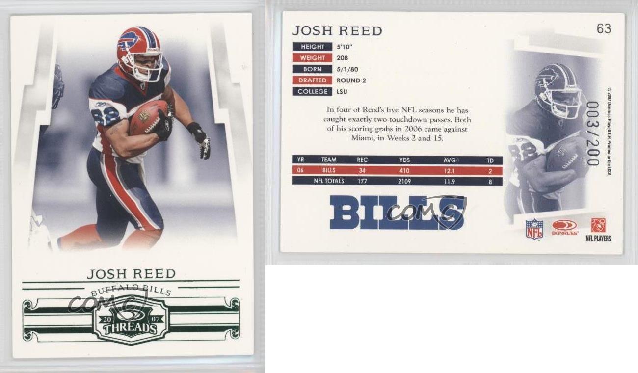 Memorabilia Collectibles Art & Collectibles 3 Josh Reed Football Cards ...