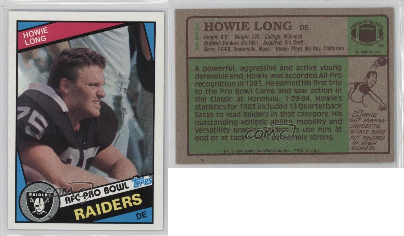 1984 Topps #111 Howie Long Oakland Raiders RC Rookie Football Card | eBay