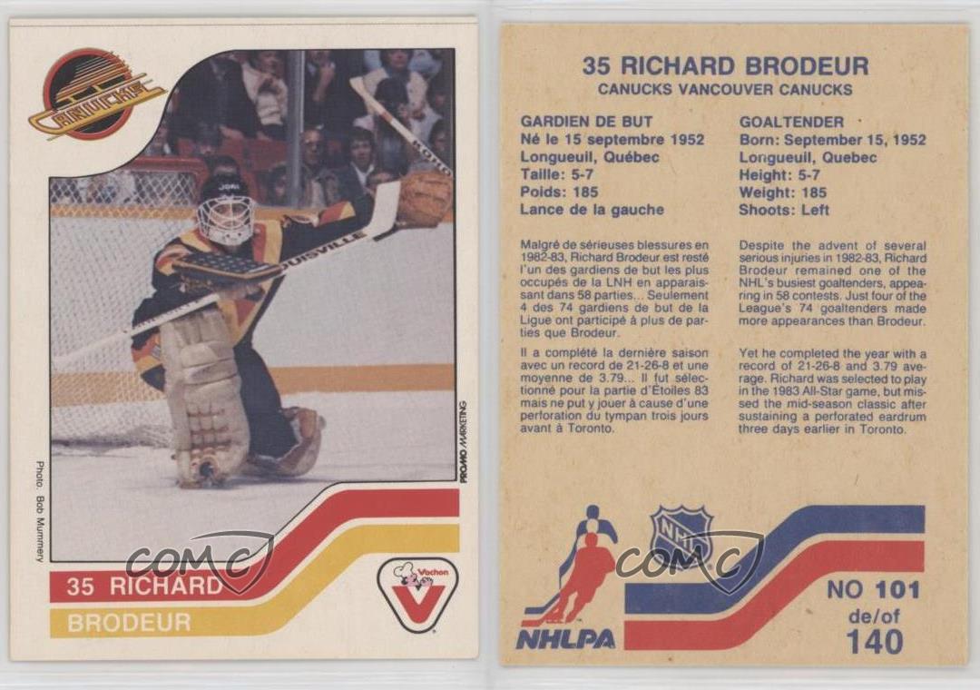 1983-84 Vachon Cakes Richard Brodeur #101 - //WE ARE RACESPOT