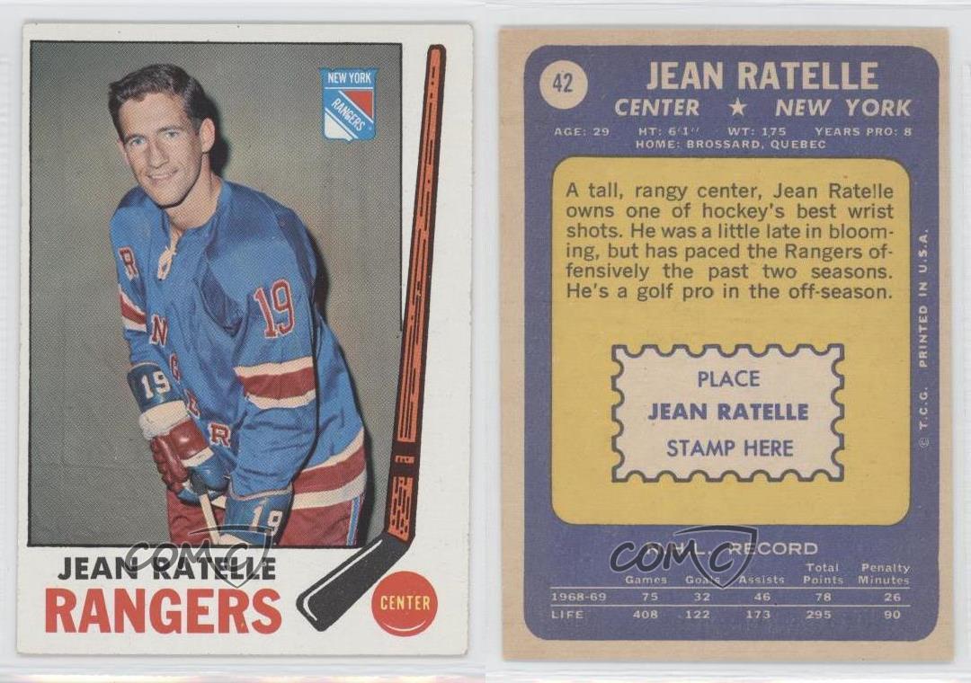 1969-70 Topps #42 Jean Ratelle New York Rangers Hockey Card | eBay