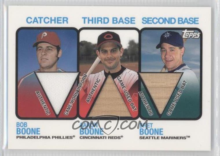 2002 Topps - Like Father Like Son Relics #FS-BOO - Bob Boone, Aaron ... 2002 Topps - Like Father Like Son Relics #FS-BOO - Bob Boone, Aaron ...