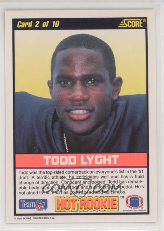 1991 Score - Hot Rookies #2 - Todd Lyght 1991 Score - Hot Rookies #2 - Todd Lyght
